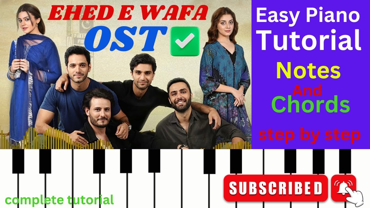 Ehd-e-Wafa OST song | Easy Piano Tutorial | Asim Azhar | Step by step ...