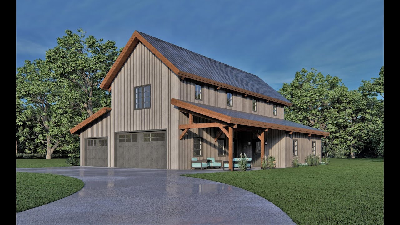 THE KNOX 4448 GL - Post and Beam Home Rendering - YouTube
