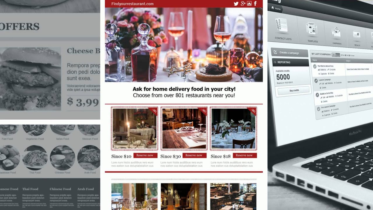 Restaurant Food Service Email Marketing | Free Email Templates - YouTube