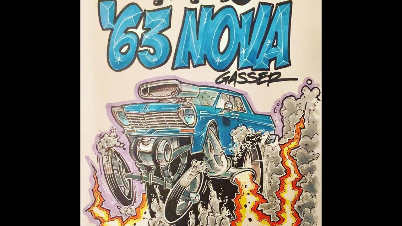Drawing a 63 Nova Gasser - Timelapse - YouTube