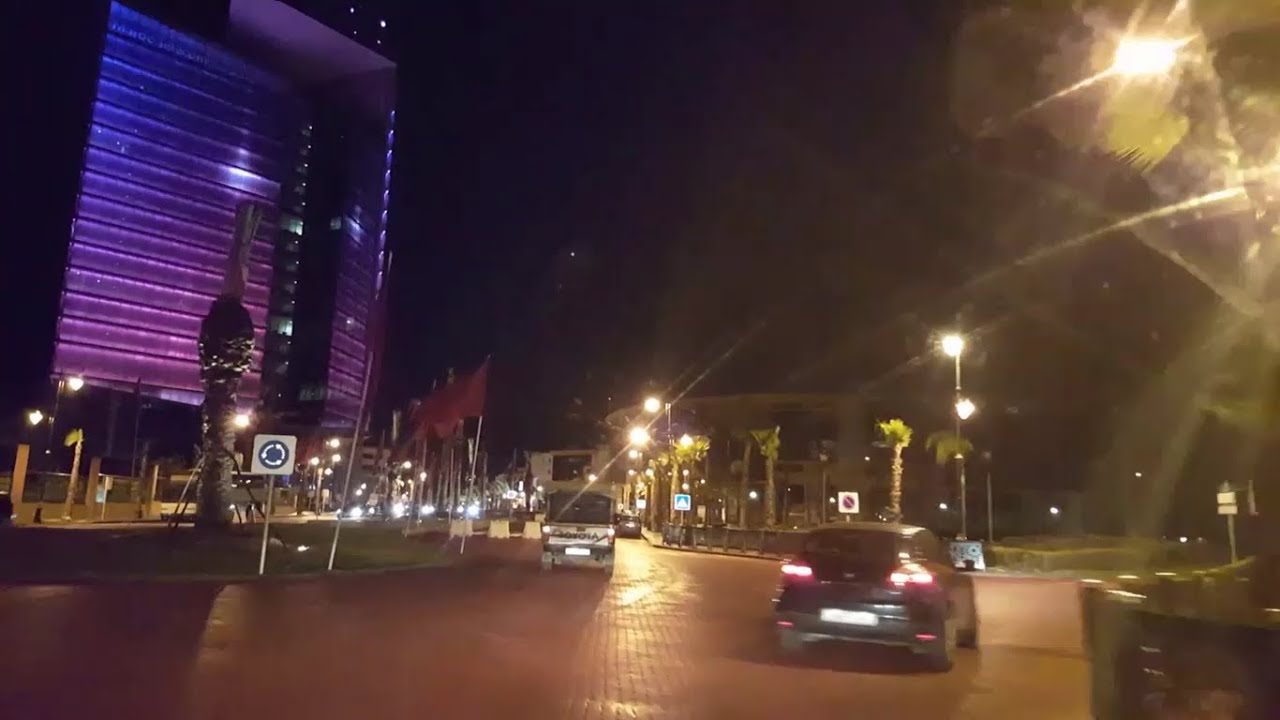 Rabat Drive by Night - The Lights City ! - YouTube