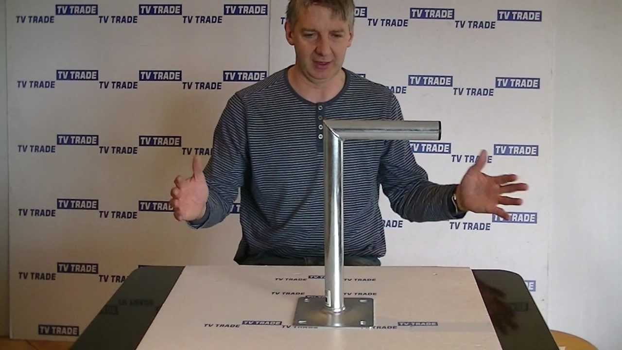 Galvanised Satellite Dish Mounting Bracket for 80cm Dishes - YouTube