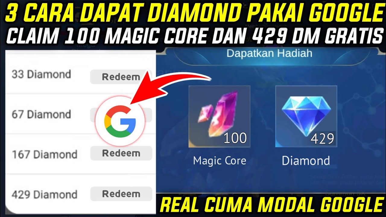CLAIM 100 MAGIC CORE DAN 429 DIAMOND GRATIS - 3 CARA DAPAT DIAMOND MLBB ...