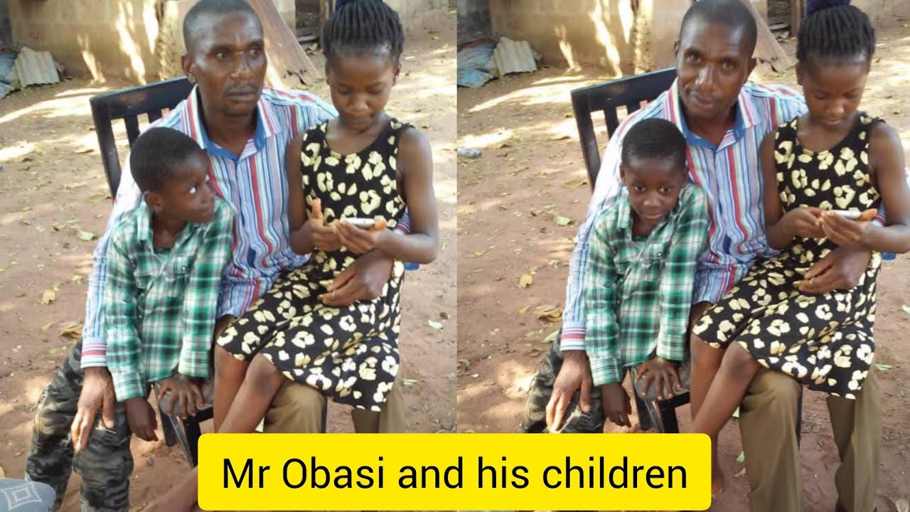 Mr obasi and his children the last time he visited them at Umuoji ...