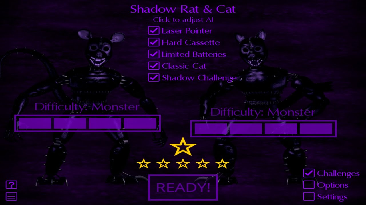 FNaC 3 Reimagined Beta || Shadow Rat & Cat Remake All Challenges - YouTube