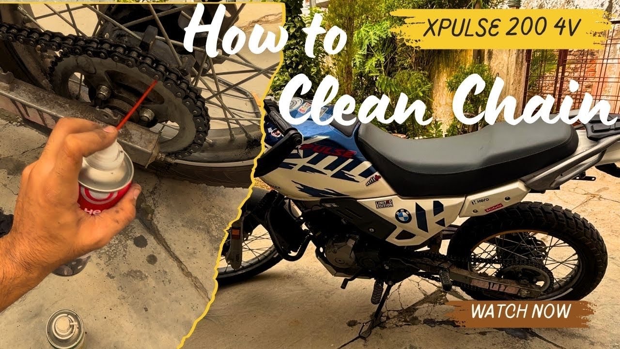 How to Clean XPulse 200 4v Chain on every 300 Km - YouTube
