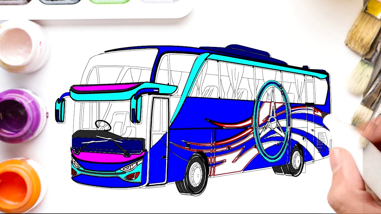 WAUU!! Cara Menggambar Bus Jetbus 3, Bus Tingkat Marecedes Double ...