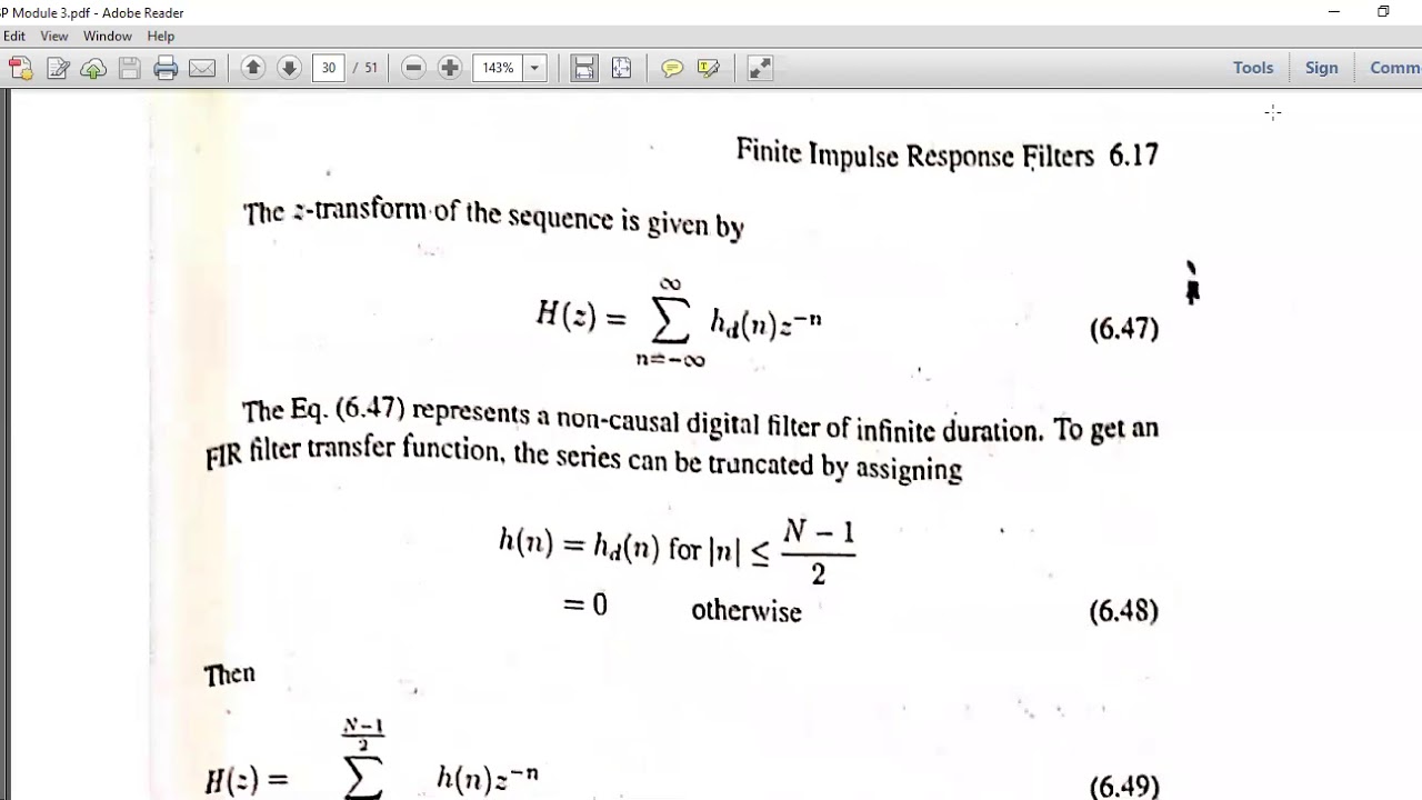 Digital Signal processing Module 3 Part 5 - Design of FIR filter by ...