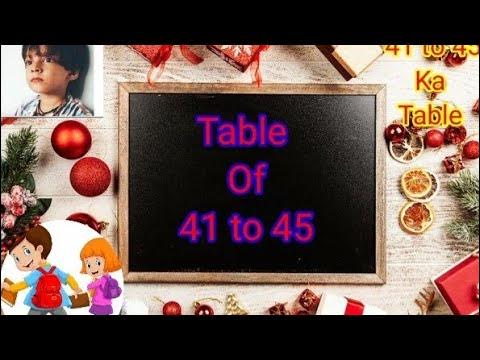 Table of 41 to 45 Multiplication lets learn Multiplication pahada - YouTube
