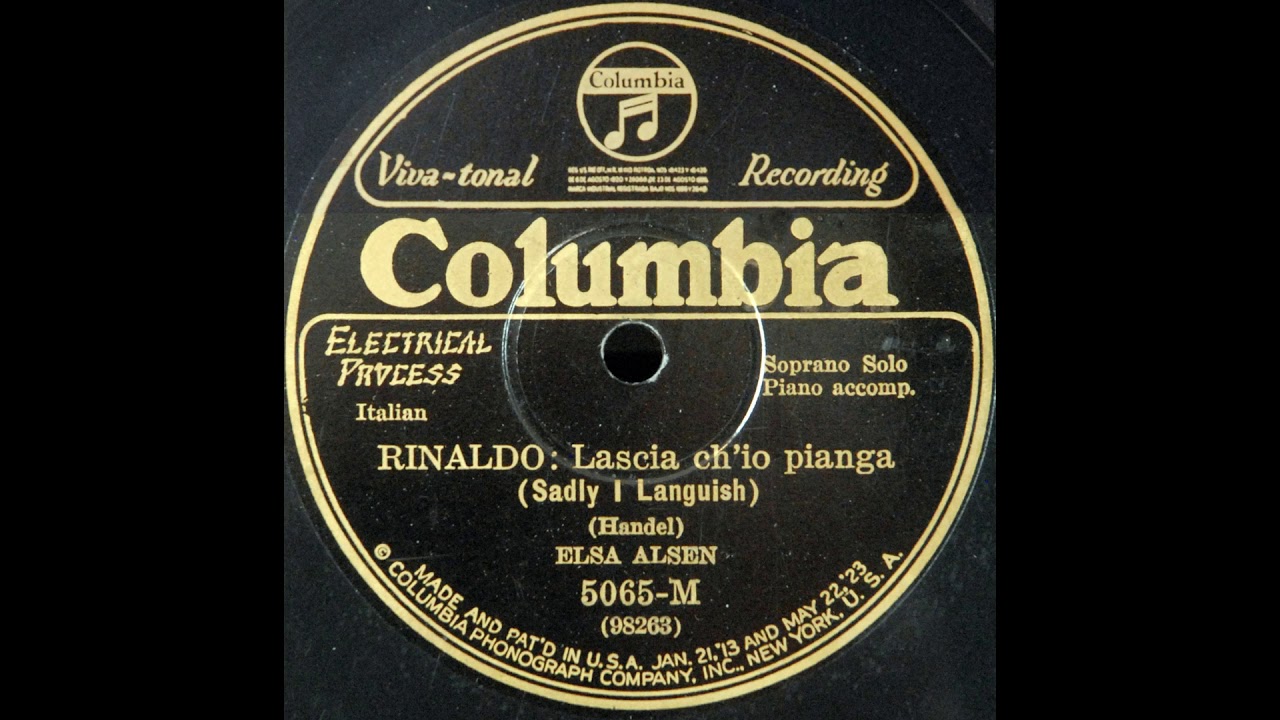 Lascia ch'io pianga (Elsa Alsen) - YouTube