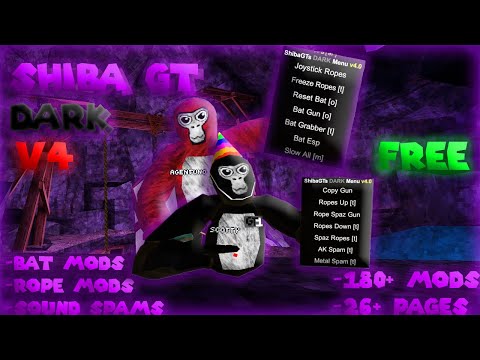 The NEWEST BEST FREE Menu In Gorilla Tag...┃ ShibaGT Dark V4 ┃UNETECTED┃180+ MODS┃ 26+ Pages