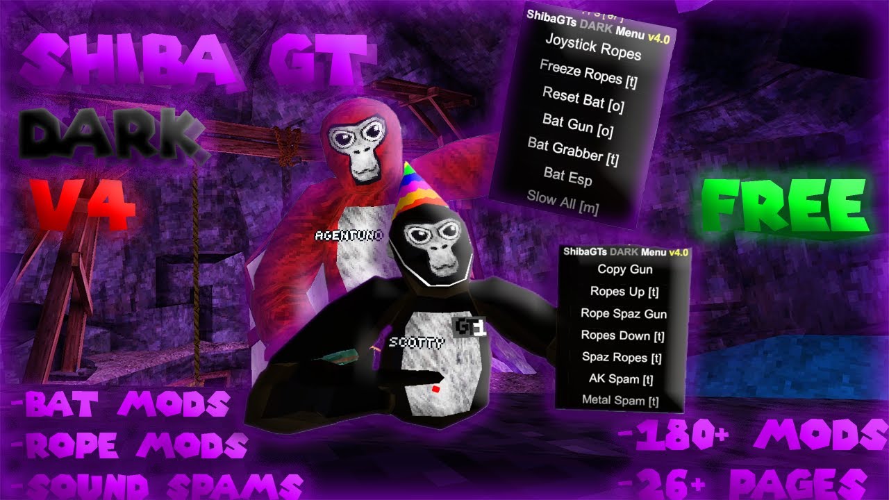 The NEWEST BEST FREE Menu In Gorilla Tag...┃ ShibaGT Dark V4 ┃UNETECTED ...