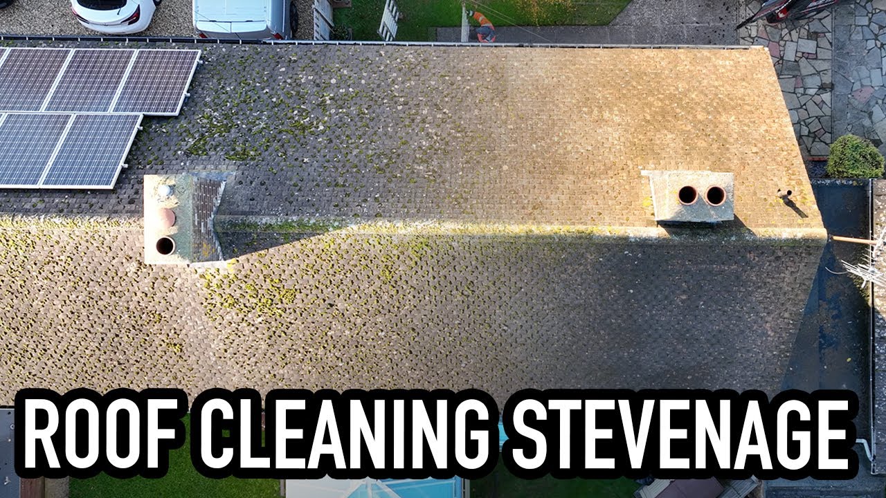 Roof Cleaning Stevenage | Scraping Moss And Treating The Roof - YouTube
