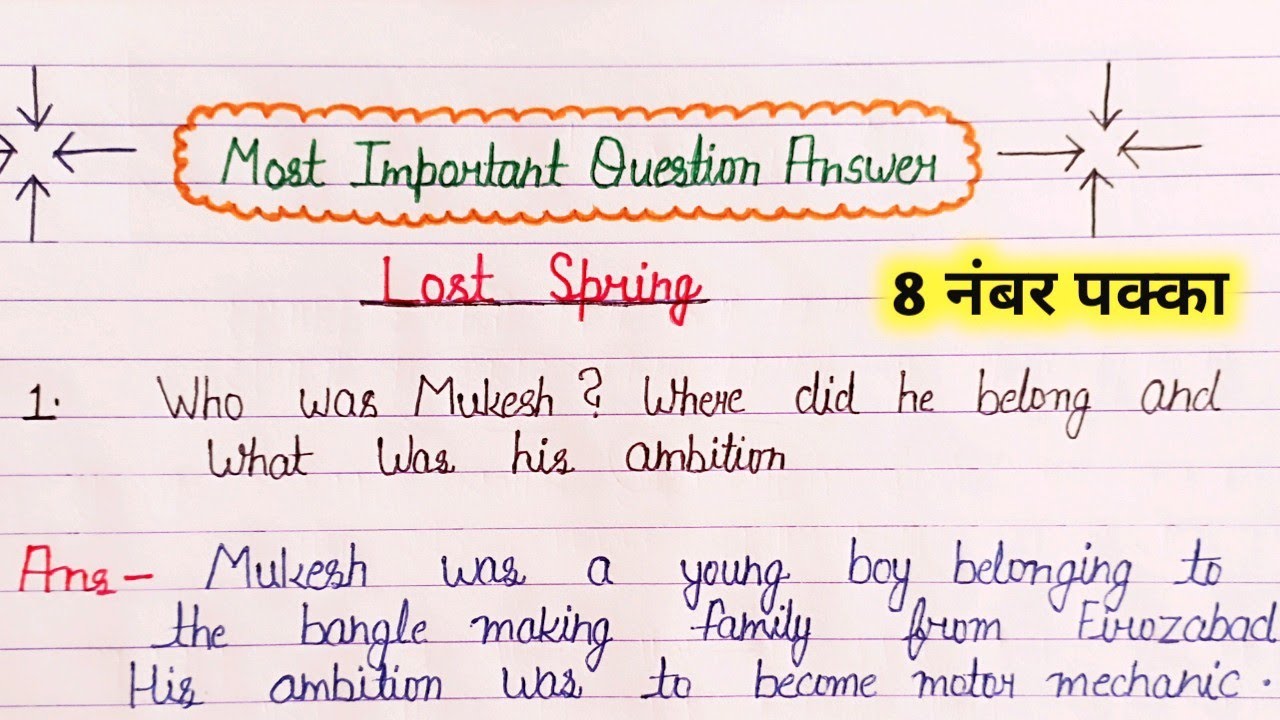 Lost Spring Short Answer type Question। lost spring question answer ...