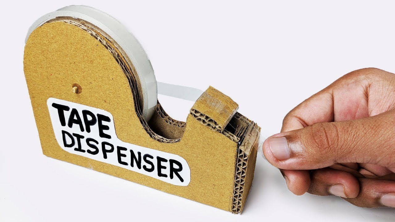 How to make TAPE Cutter Dispenser Machine from cardboard DIY at Home ...