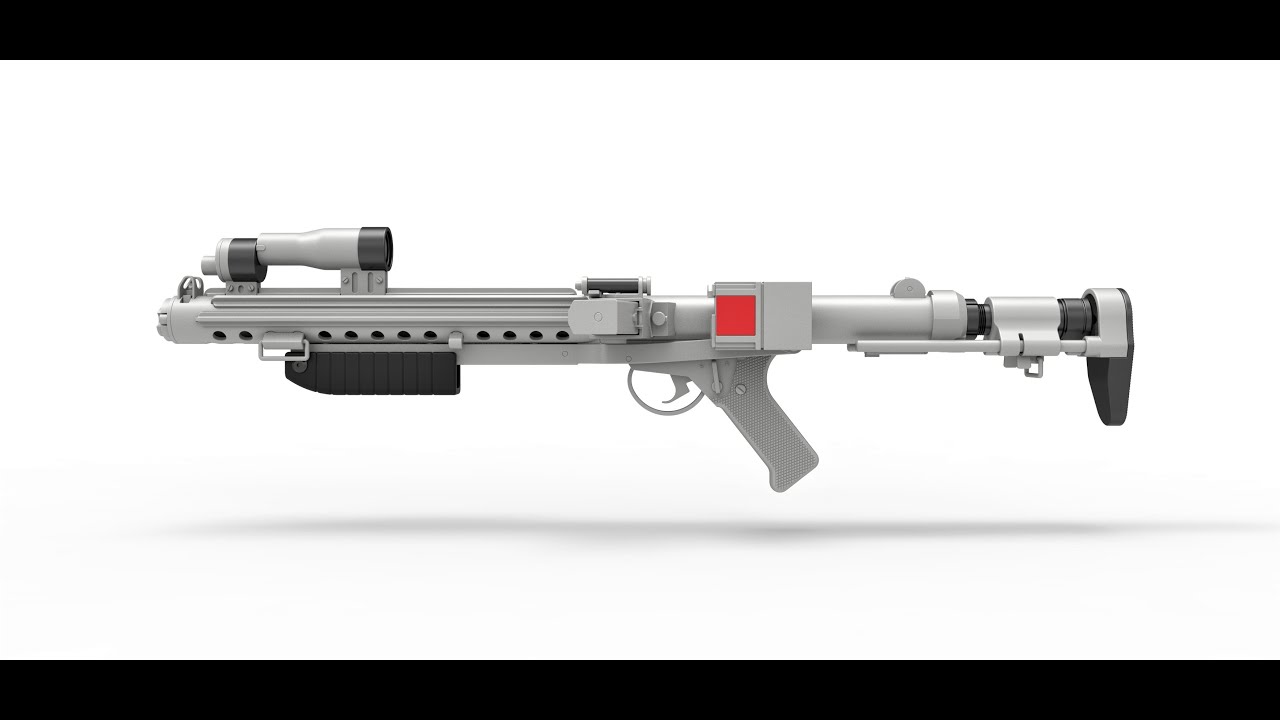 Range trooper Blaster rifle E-10R 3D model view from the movie Solo A ...