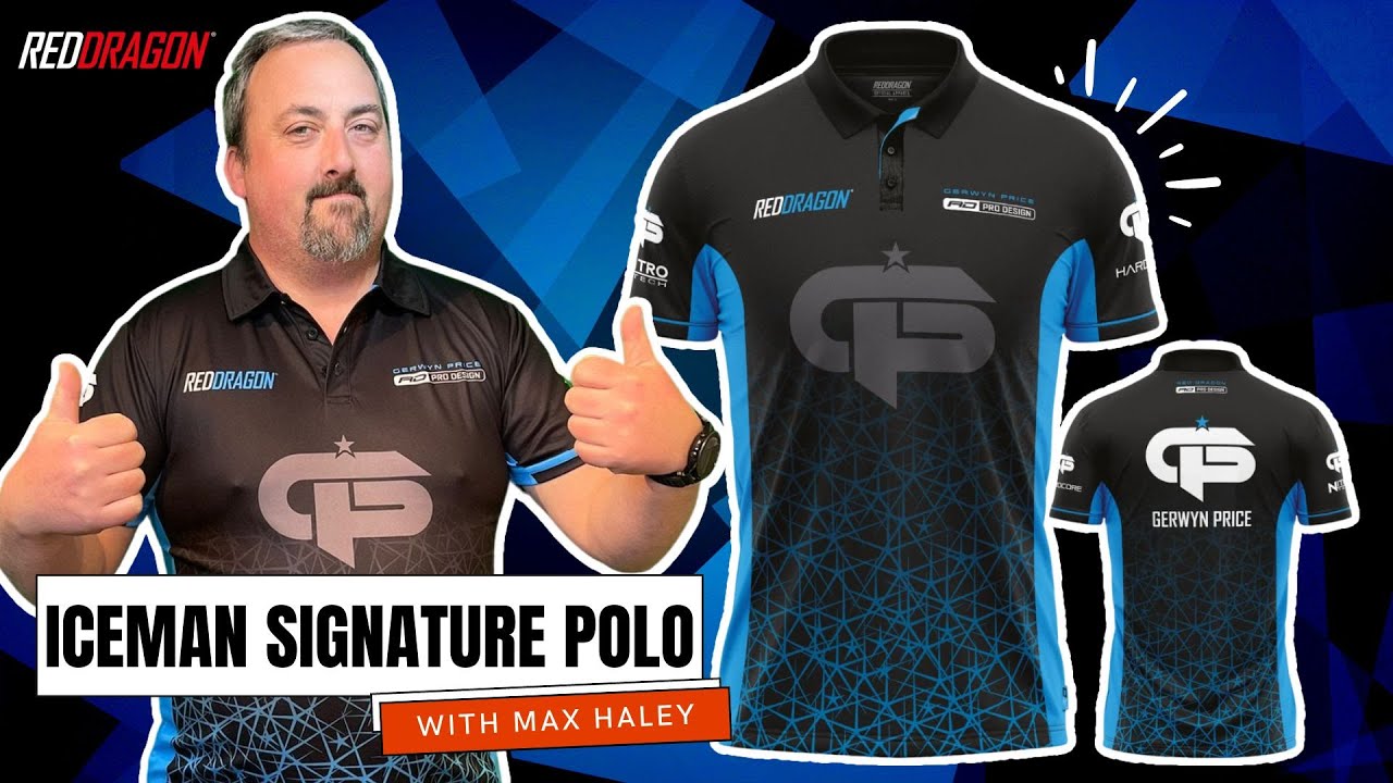 GERWYN PRICE SIGNATURE RED DRAGON POLO DARTS SHIRT REVIEW WITH MAX ...
