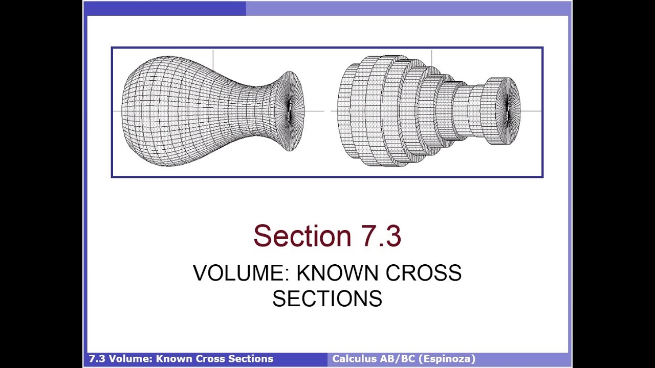 7.3 Volume: Known Cross Sections - YouTube