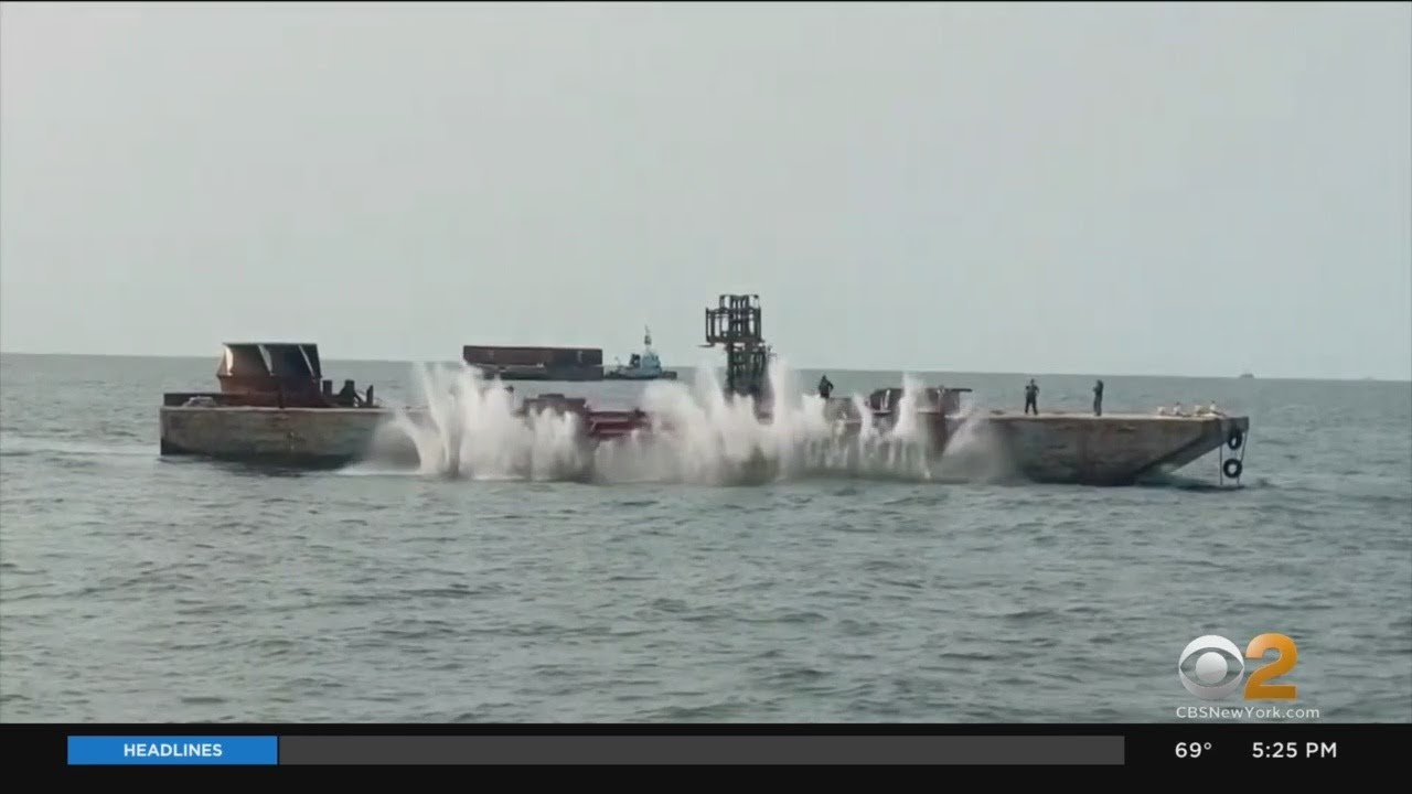 Old Rail Cars Find New Life As Artificial Reef Off Long Island - YouTube
