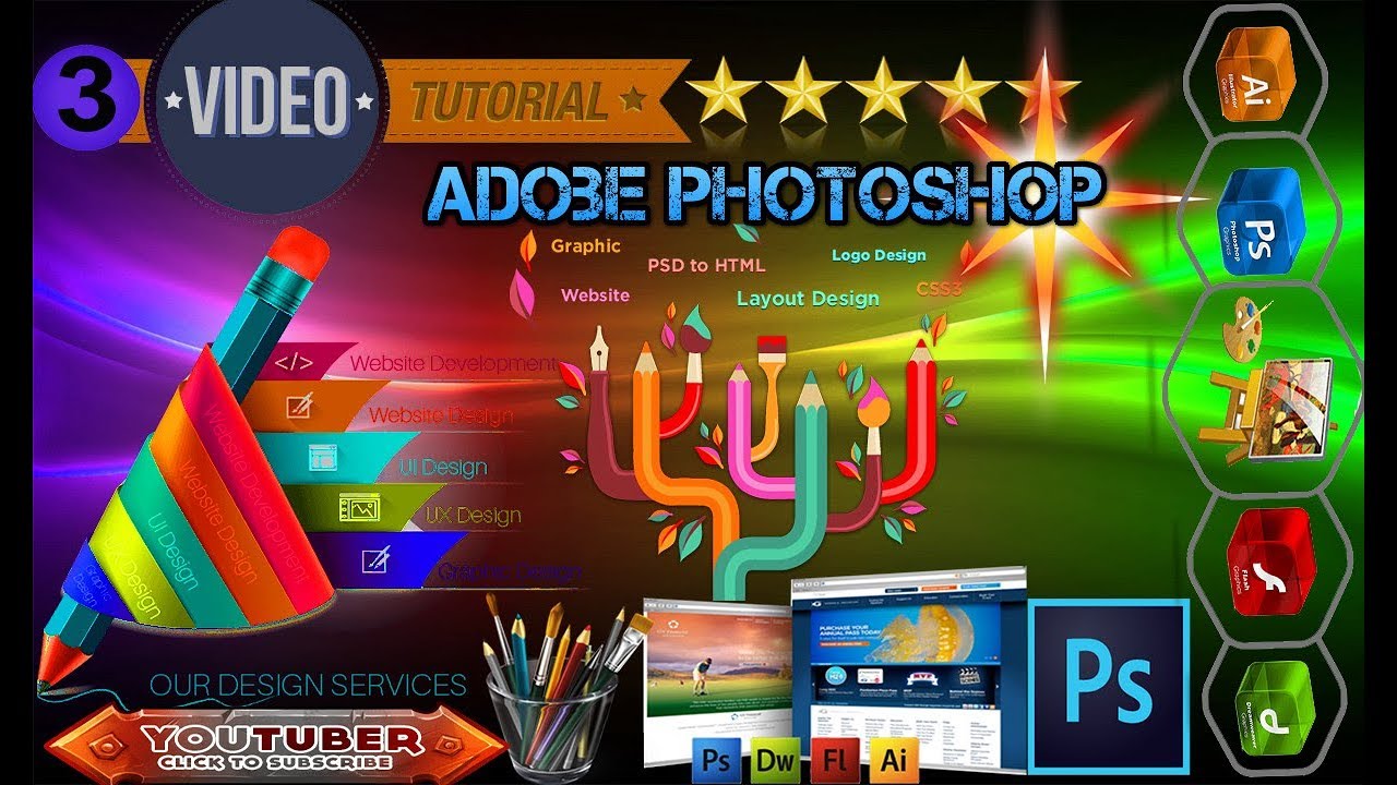 Learn Adobe Photoshop Basic Structure and Move Tools - Part 3 - YouTube