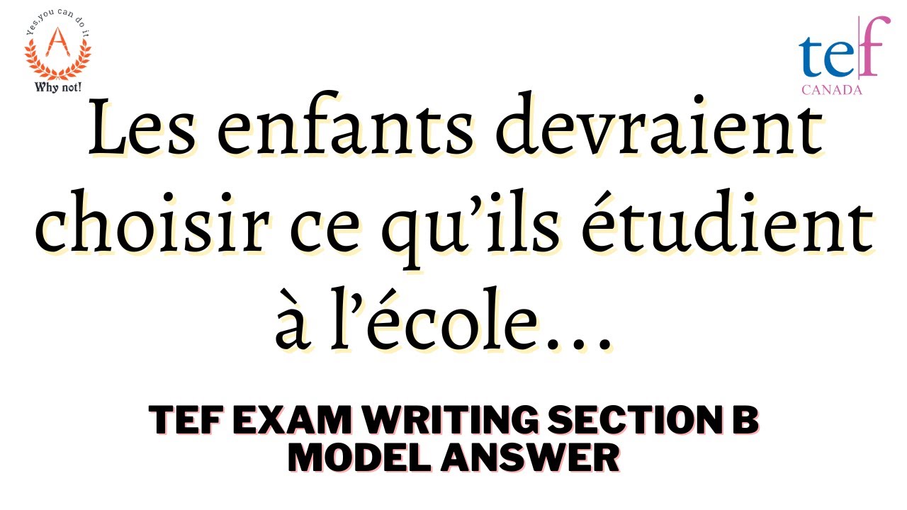 Score b2+ or C1 in TEF Writing | Section B | TEF Writing | Influencer ...
