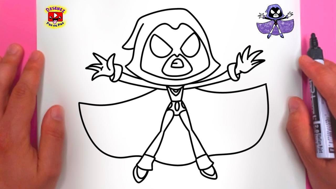 Cum se Deseneaza RAVEN din TINERII TITANI - Desene Animate 🖤 HOW TO ...
