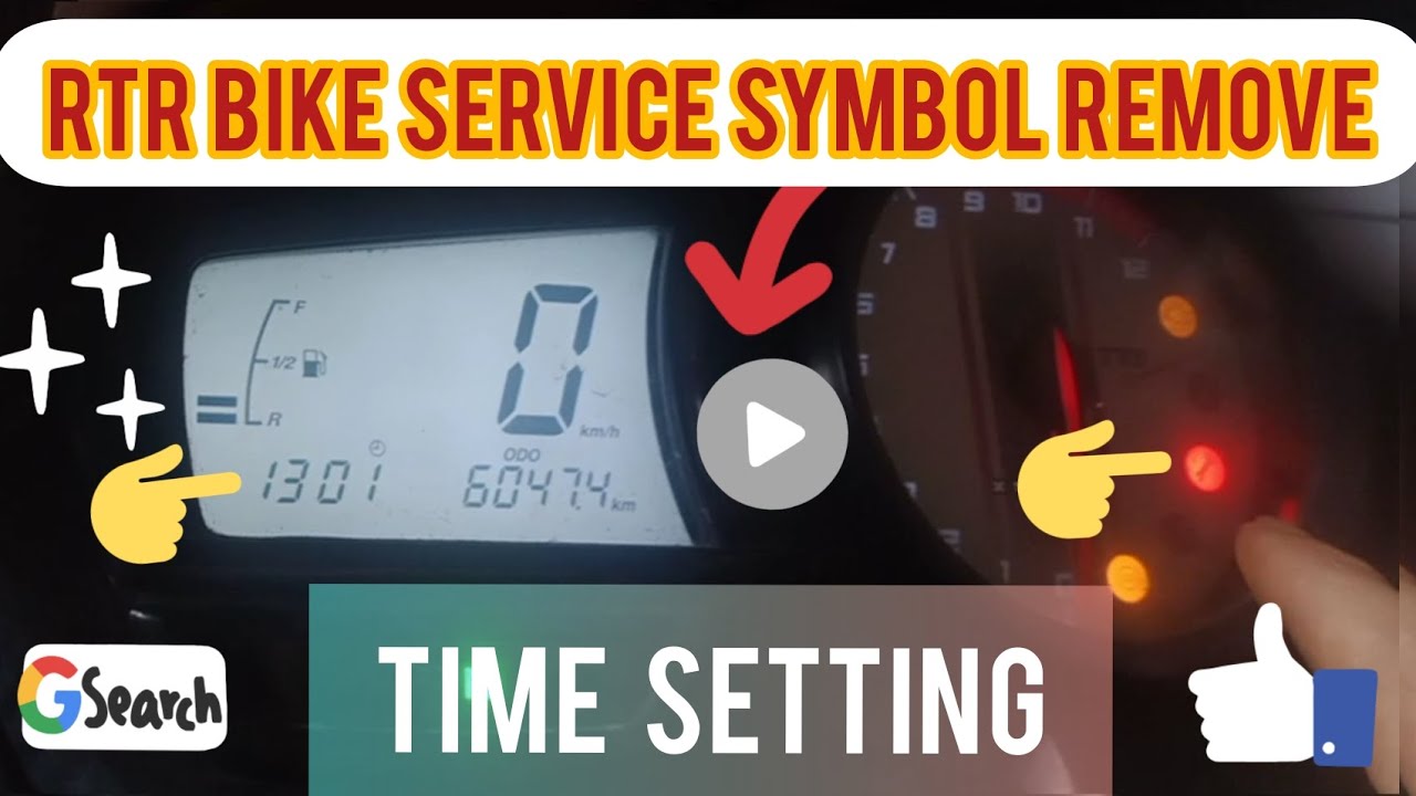 TVS APACHE RTR bike service symbol remove and Time setting ||service ...