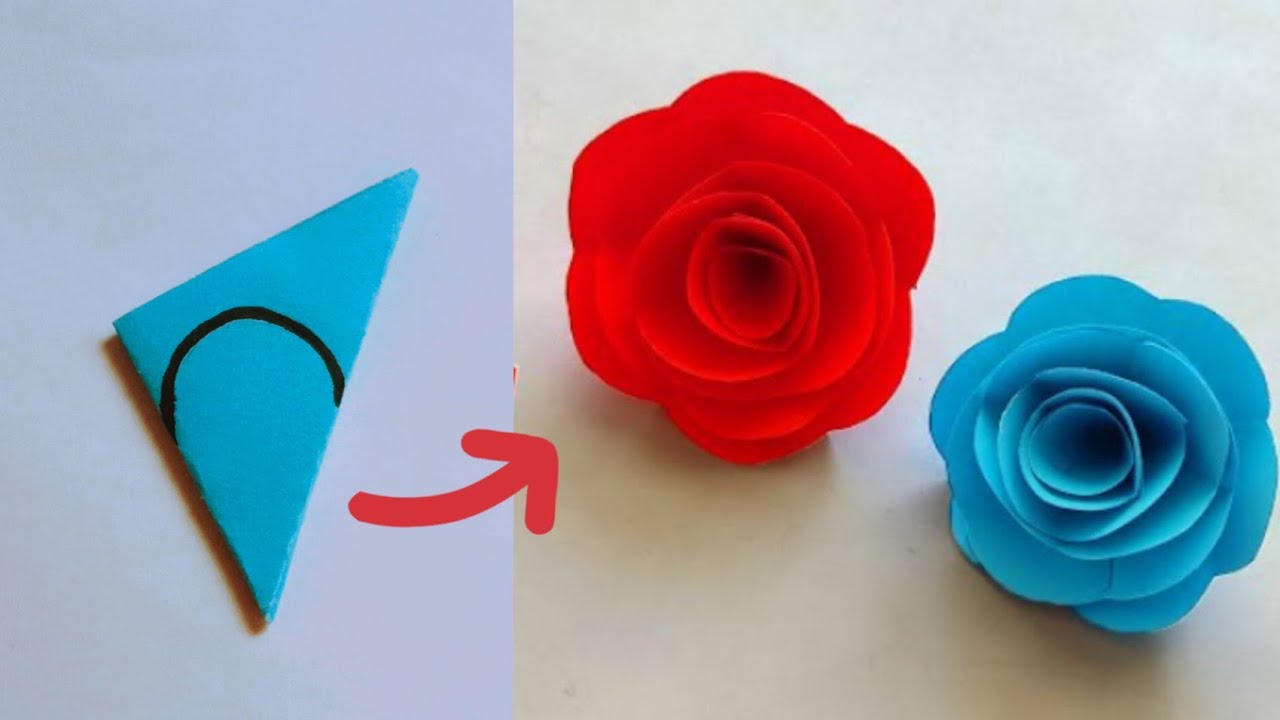 Easy Paper Flower Making | How To Make Paper Flower Craft | Flower ...