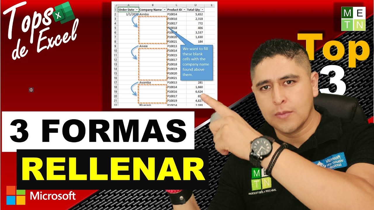 💰 3 FORMAS DE RELLENAR CELDAS ⏬ (FILLDOWN) | TOPS DE EXCEL 3🏆 - YouTube