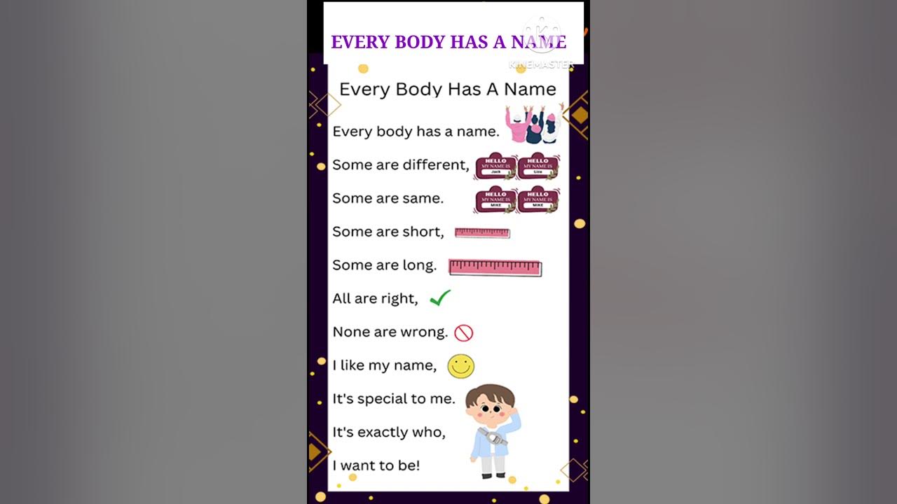Every body has a name | English Poem for kids | Tree Poem in English |# ...