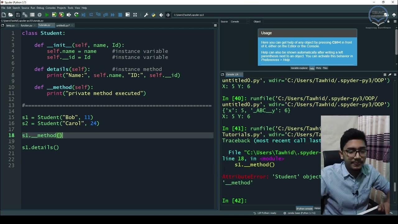 L19 | Python OOP | Encapsulation | Private method | Bangla - YouTube