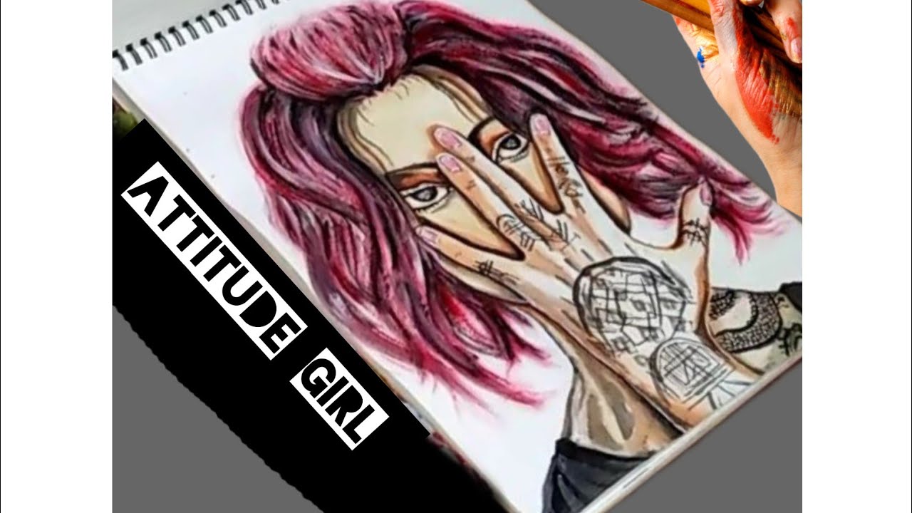 Attitude girl drawing || How to draw a attitude girl - YouTube