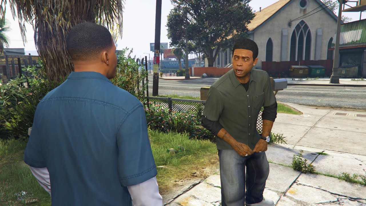 FRANKLIN AND LAMAR ICONIC CUT SCENE Grand Theft Auto V Enhanced #gaming ...