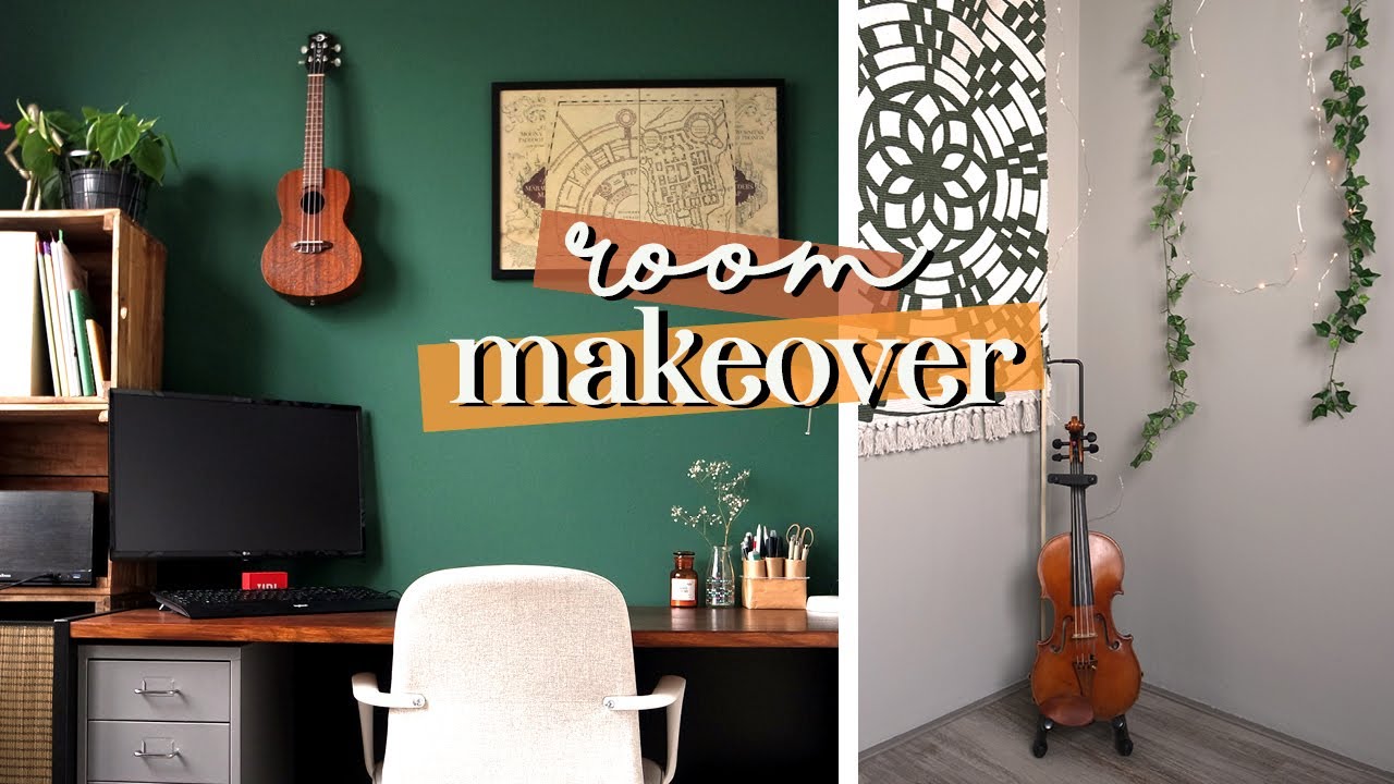 ROOM MAKEOVER // my tiny music studio (timelapse) - YouTube