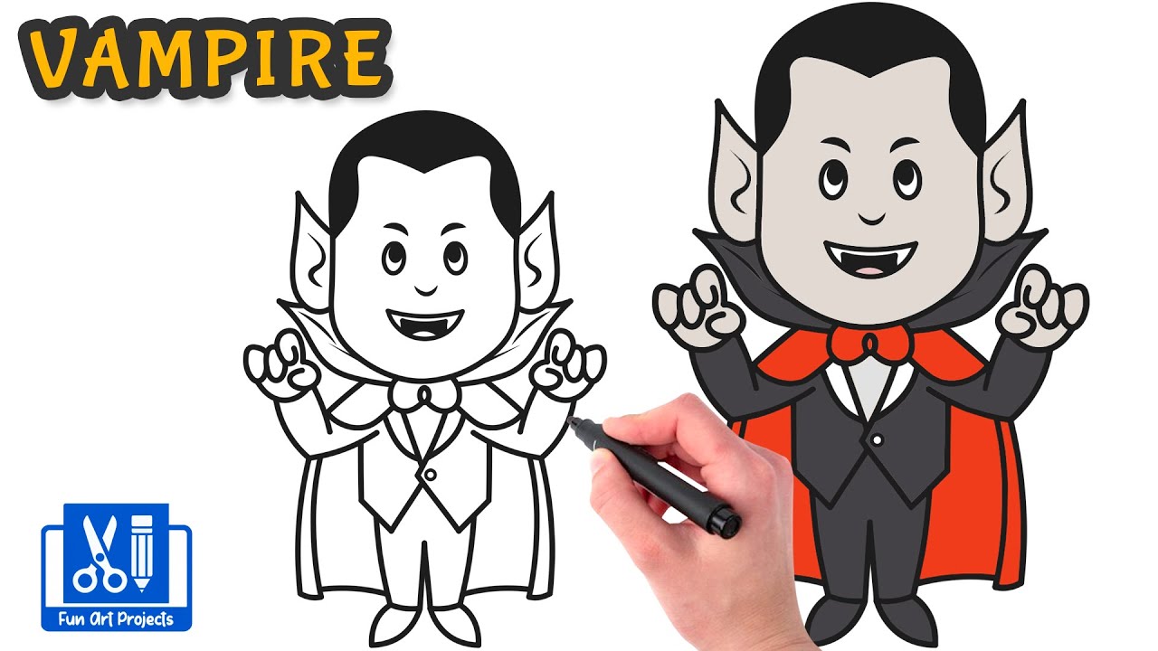 How To Draw A Vampire | Halloween Drawings - YouTube