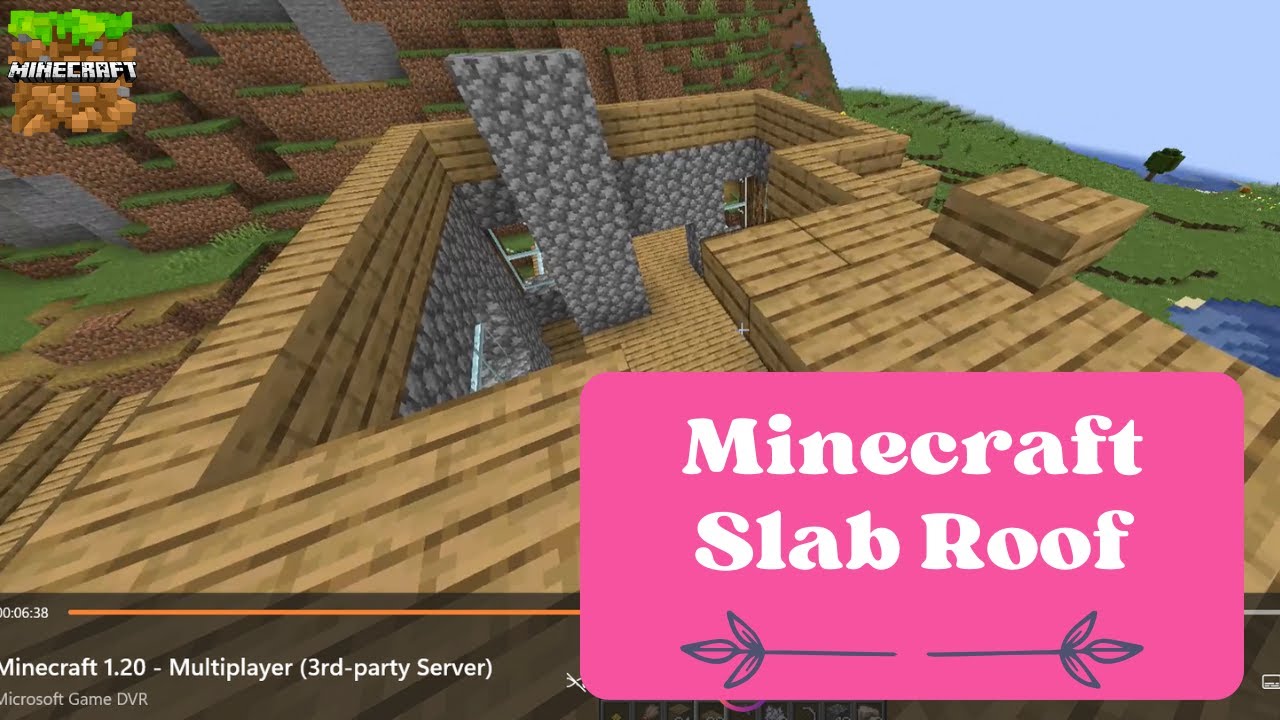 Minecraft 1.20 - Slab Roof on a House - YouTube