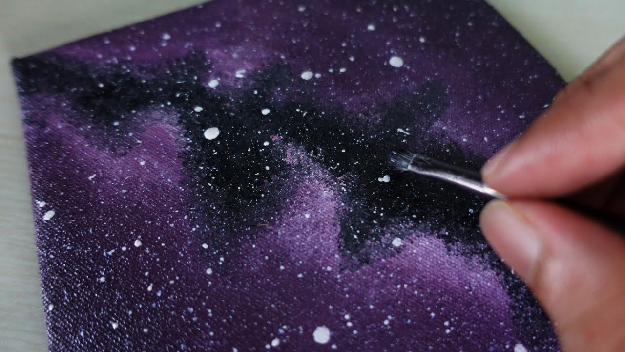 Easy way to paint simple galaxy for beginners | How to paint easy ...
