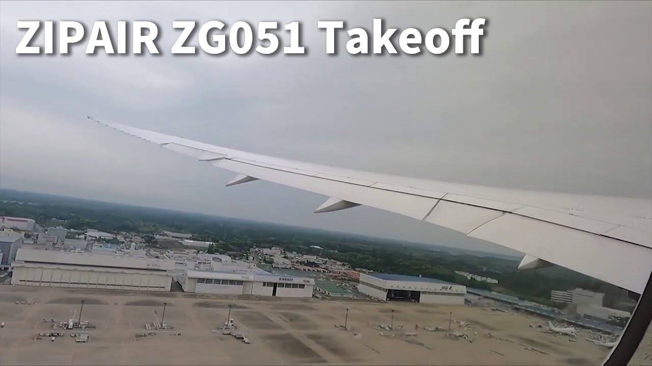 ZIP AIR ZG051 Narita (NRT) to Bangkok (BKK) Takeoff - YouTube