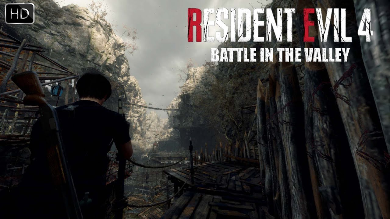 RESIDENT EVIL 4 REMAKE GAMEPLAY : BATTLE IN THE VALLEY - YouTube