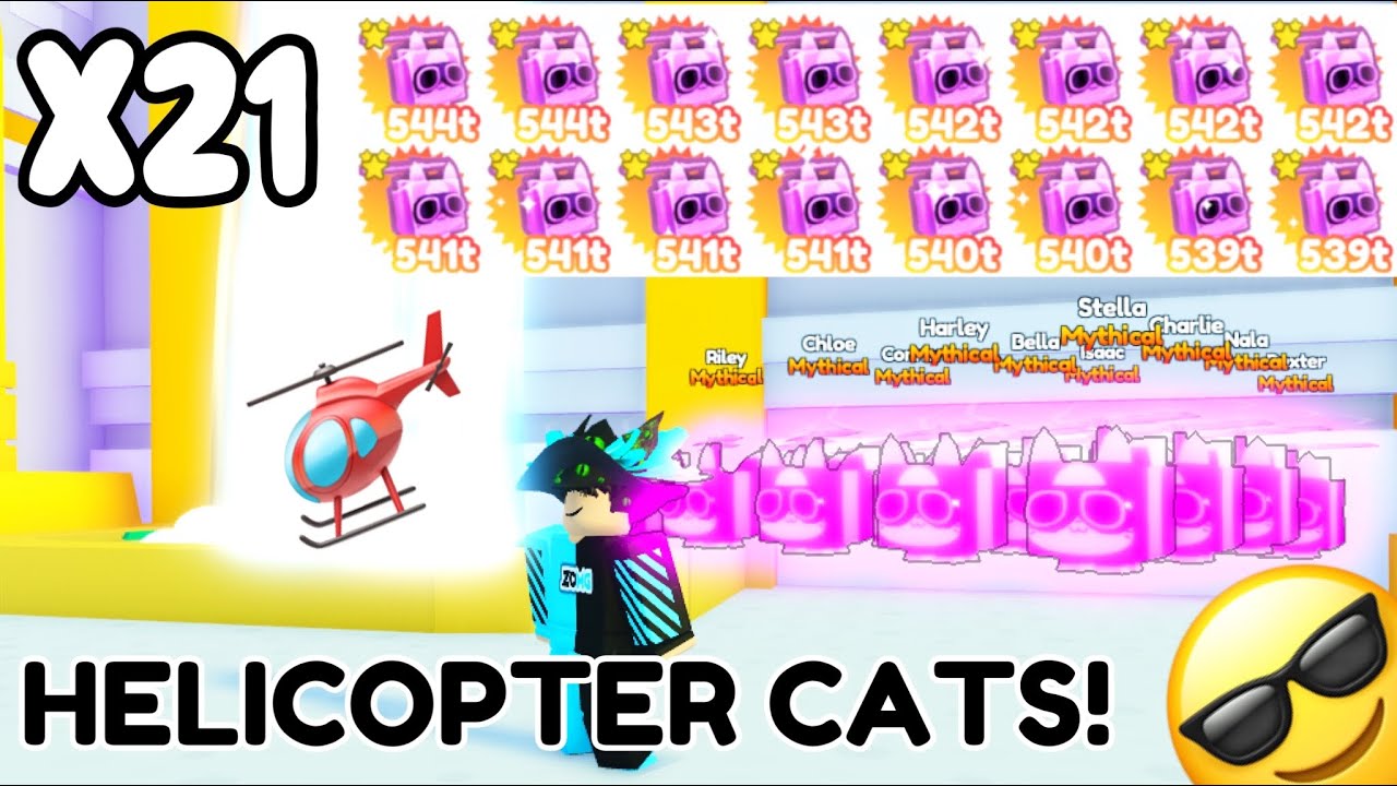OMG! 🥳🚁 I Got Full Team *Dark Matter Helicopter Cats* BEST Mythicals In Pet Simulator X Update ...