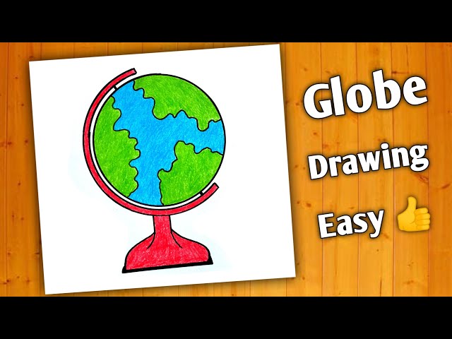 Simple Globe Drawing For Kids Step By Step
