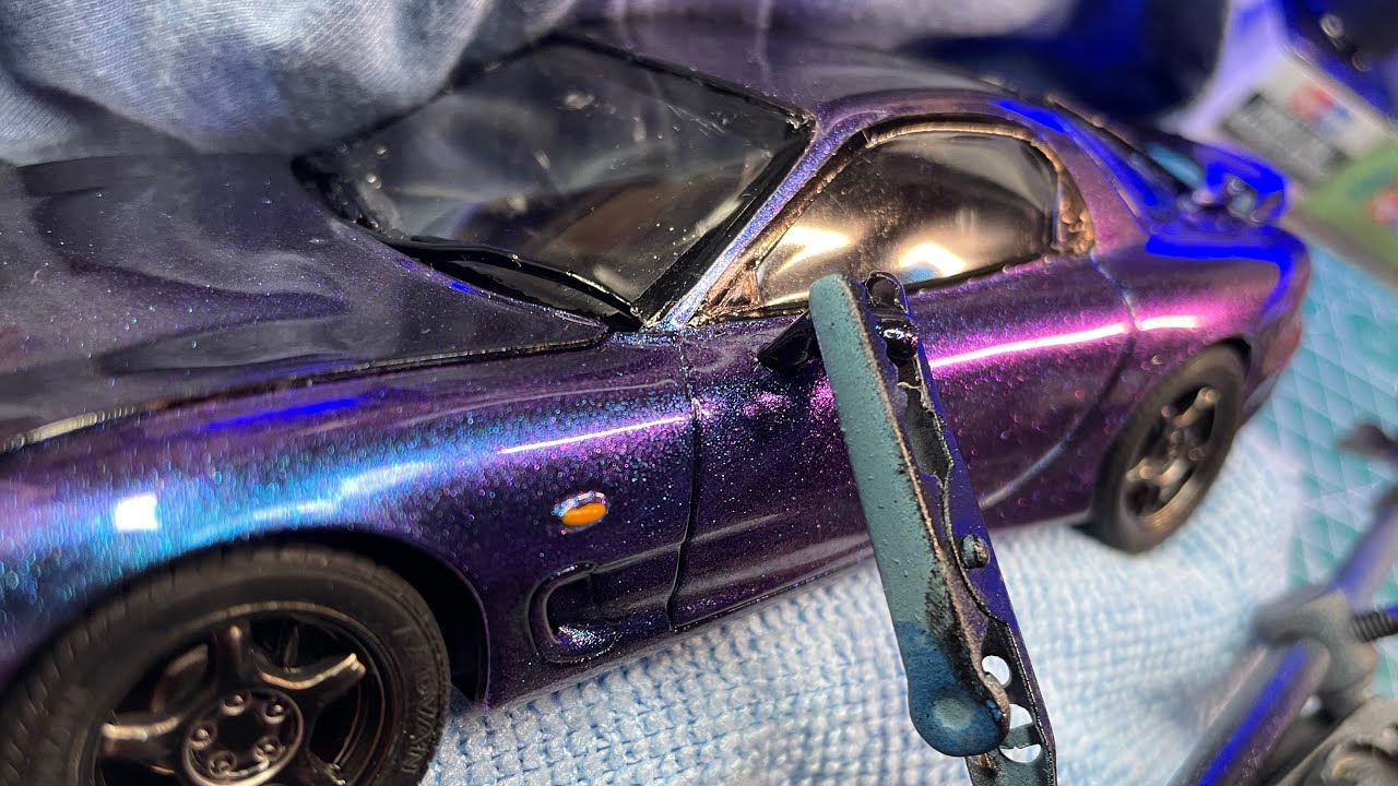 Tutorial on how to glue mirrors onto a finished scale model body. - YouTube