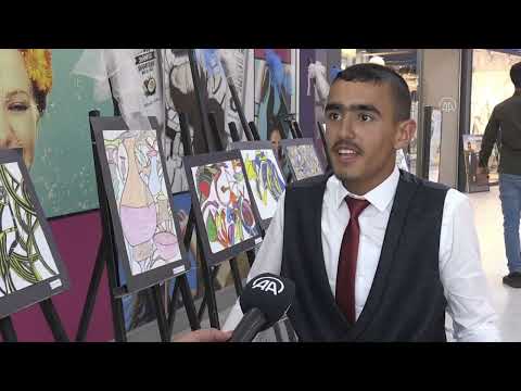 Zihinsel engelli ressam genç 2. kişisel sergisini açtı