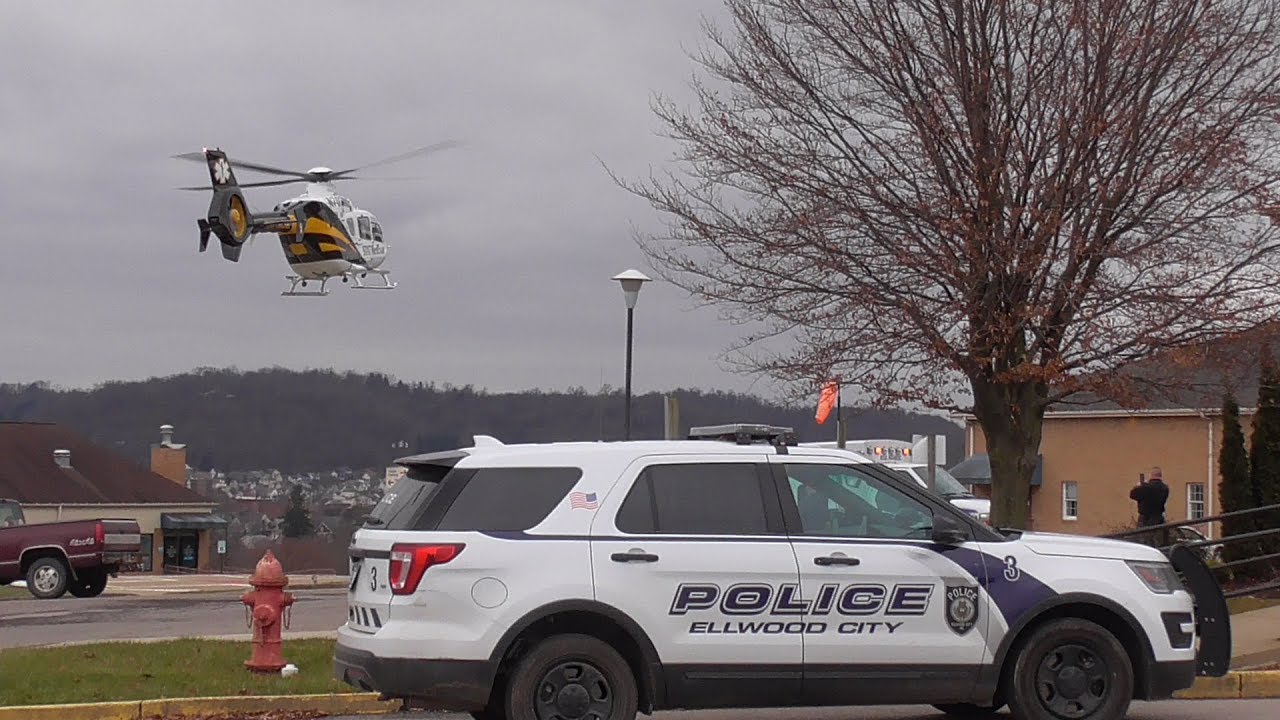 Helicopter Air Ambulance and Police. EC135 H135 STAT MedEvac Pittsburgh ...
