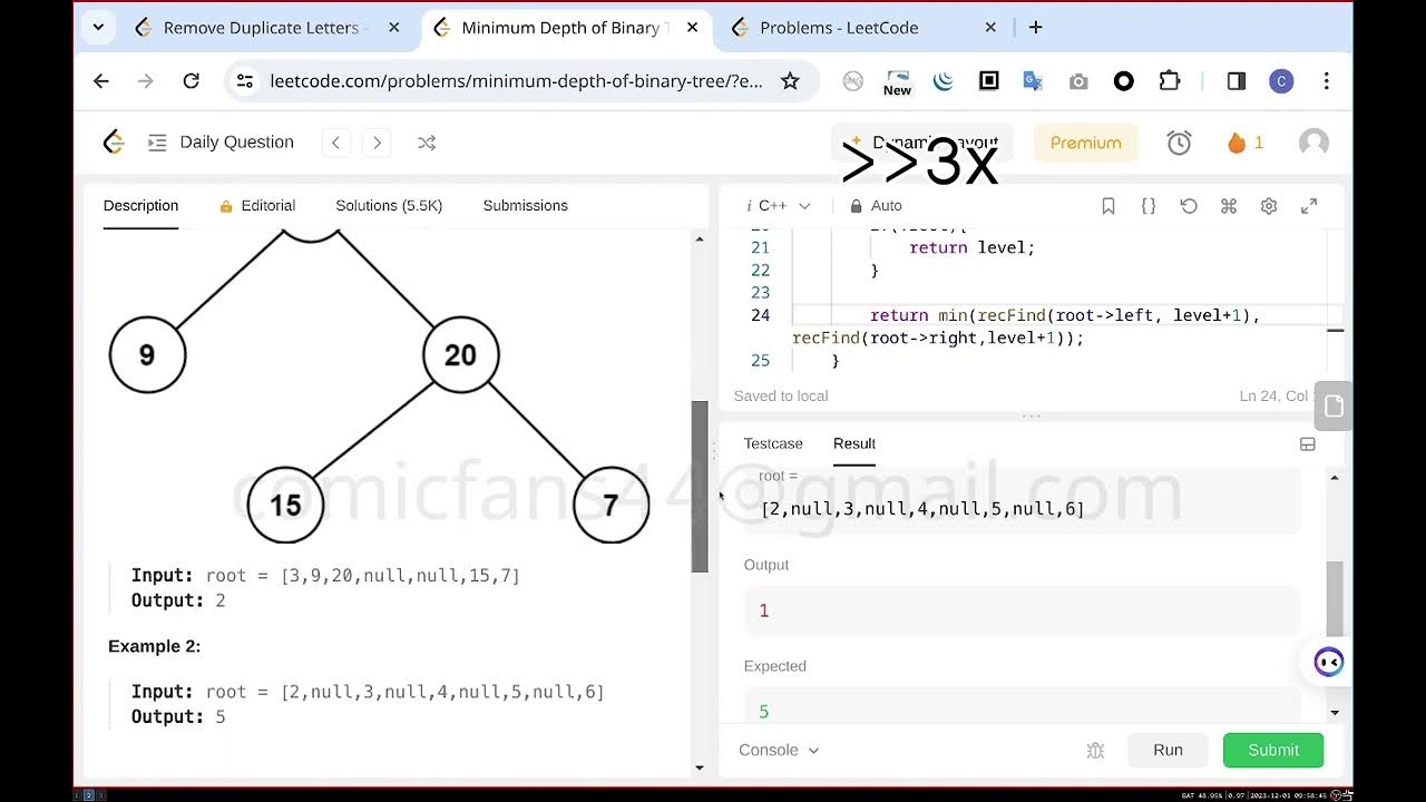 leetcode 111 Minimum Depth of Binary Tree - YouTube