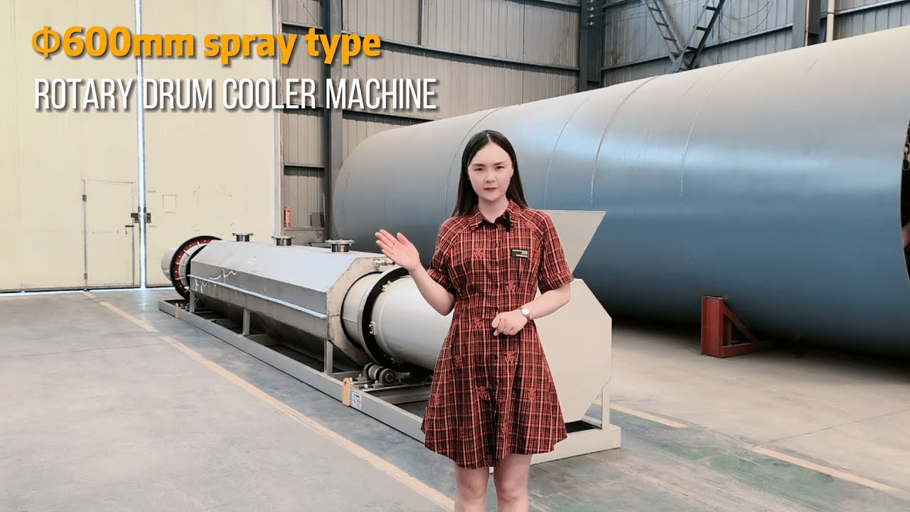 Spray Type Rotary Drum Cooler Machine for Cooling - YouTube