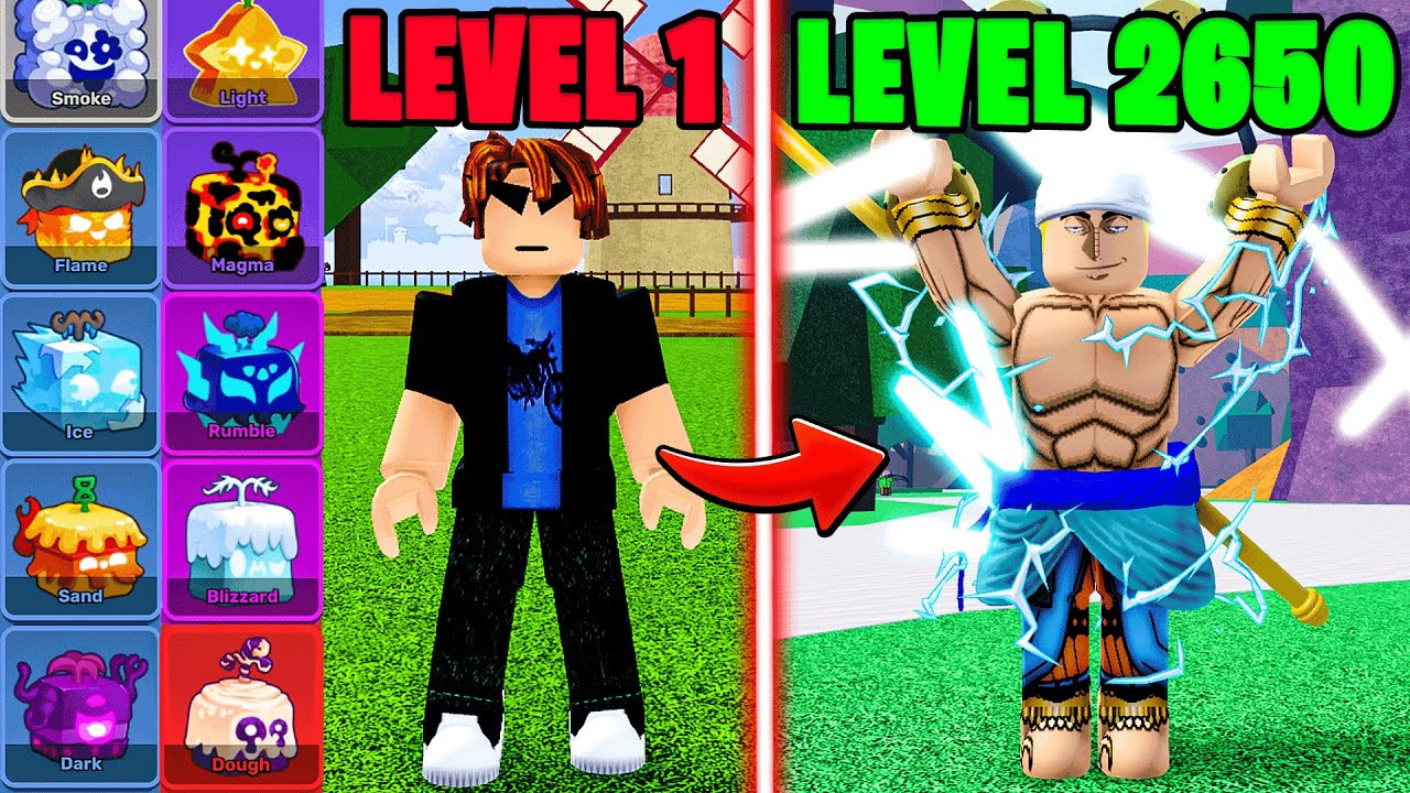 Noob To MAX Level With ELEMENTAL FRUITS In Blox Fruits (FULL MOVIE ...