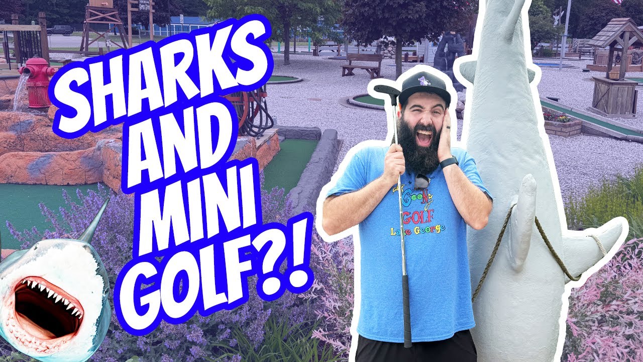 Sharks, Outhouses, and Giant Bears at Unique Mini Golf Course! - YouTube