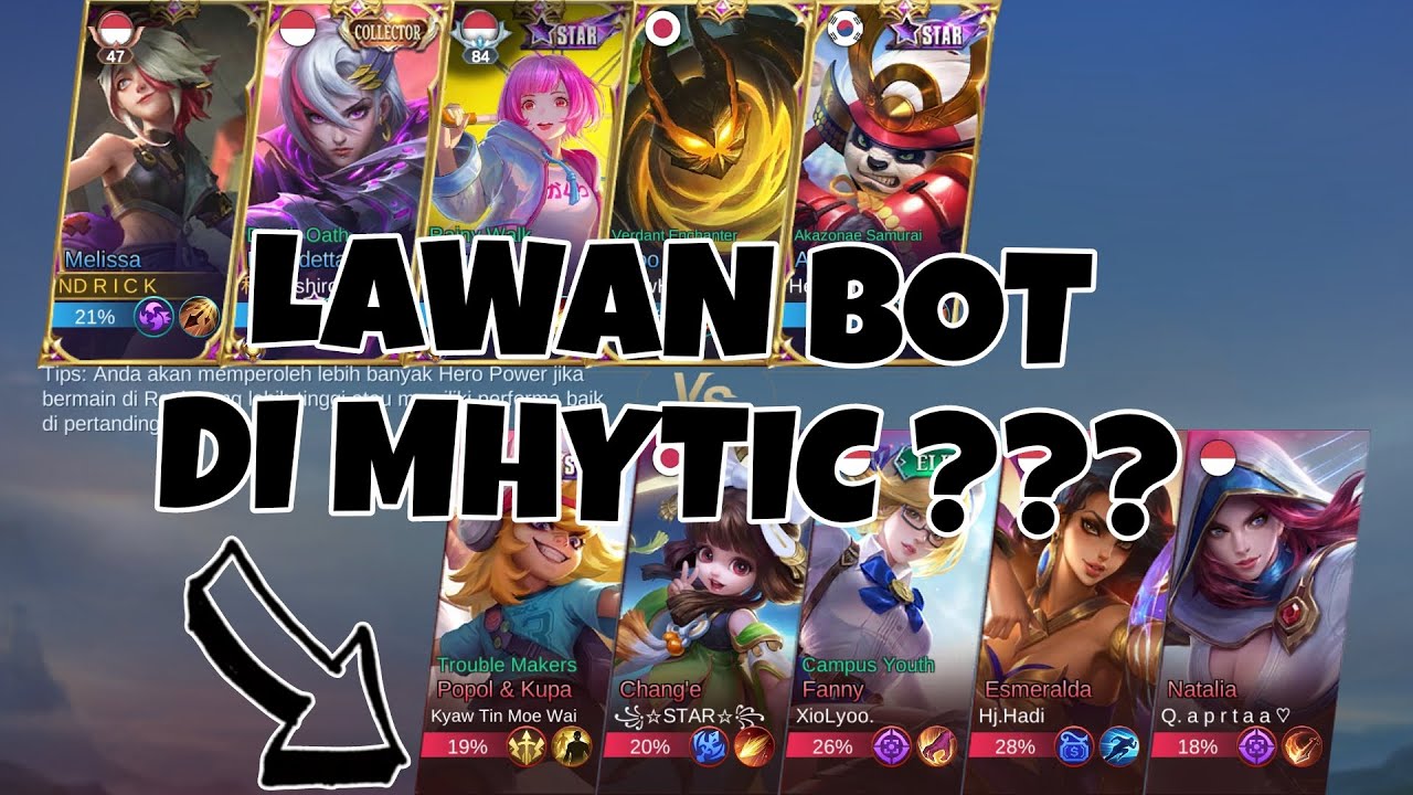 FREE STAR LAWAN BOT DI RANK MHYTIC | Mobile Legends - YouTube