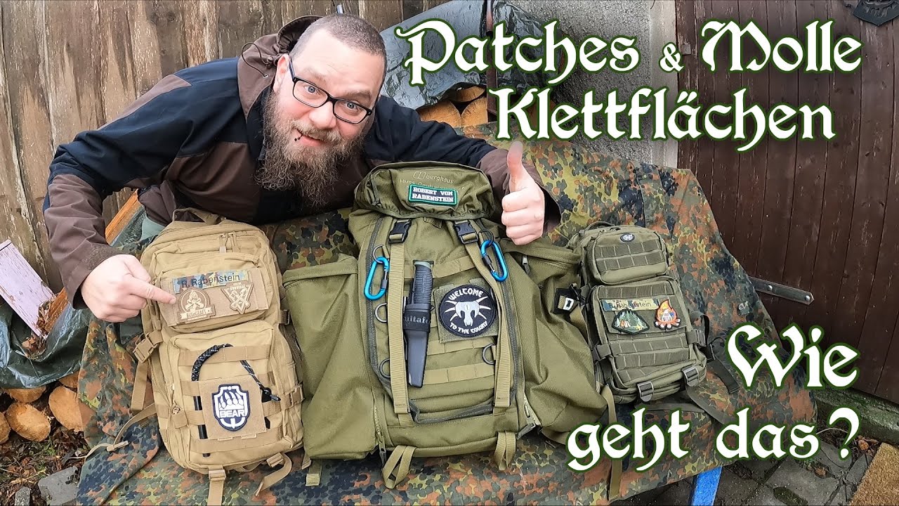Wie Klettflächen an MOLLE anbringen? Wie Patches am Rucksack befestigen ...